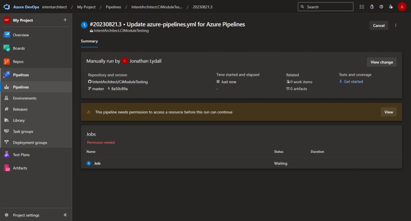 Intent.ContinuousIntegration.AzurePipelines | Intent Architect Intent.ContinuousIntegration.AzurePipelines | Intent Architect